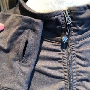 Soybu | Jackets & Coats | Soybu Black Ruched Zip Front Jacket | Poshmark